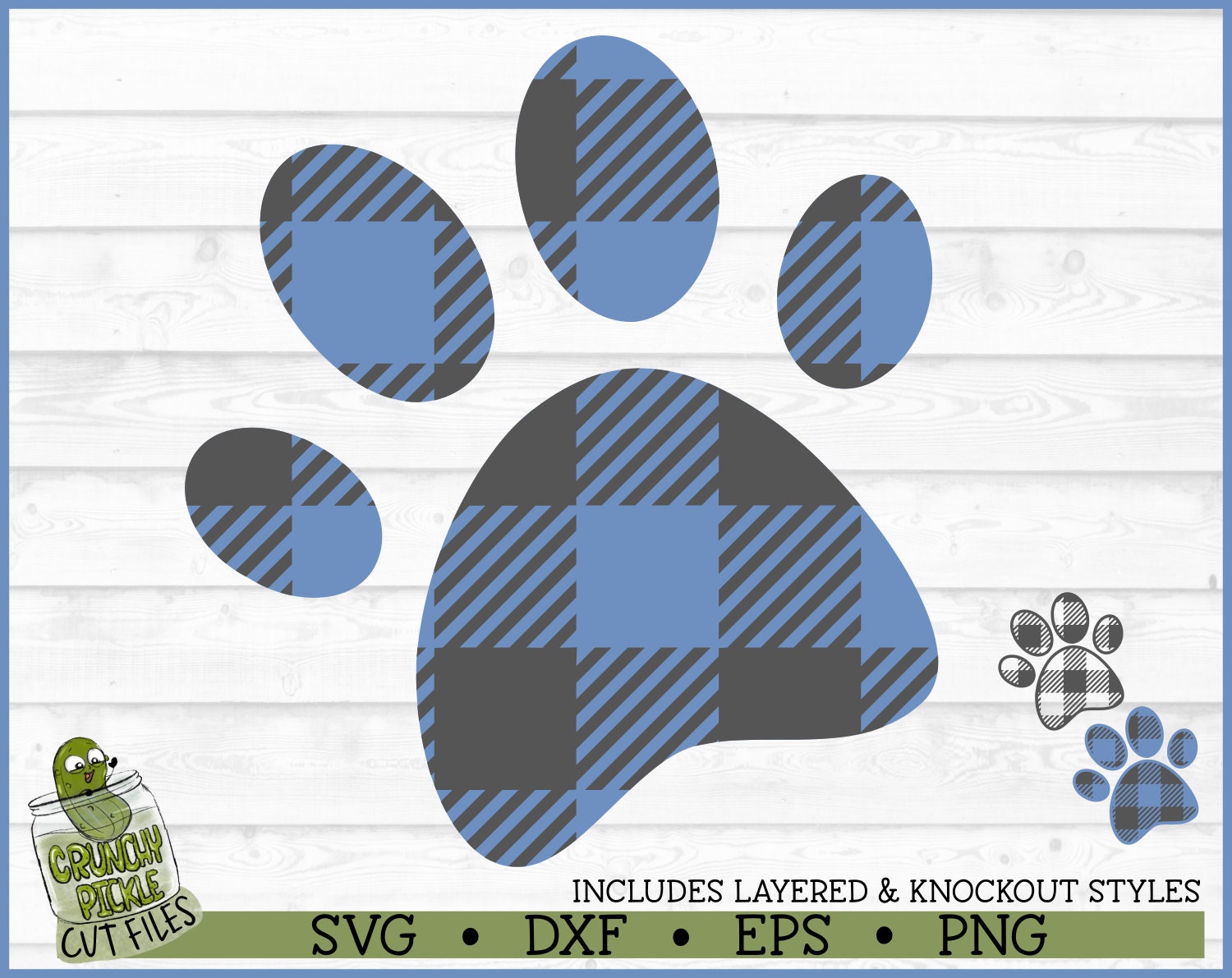 Buffalo Plaid Paw Print SVG File Dxf Eps Png Dog Mom Svg - Etsy