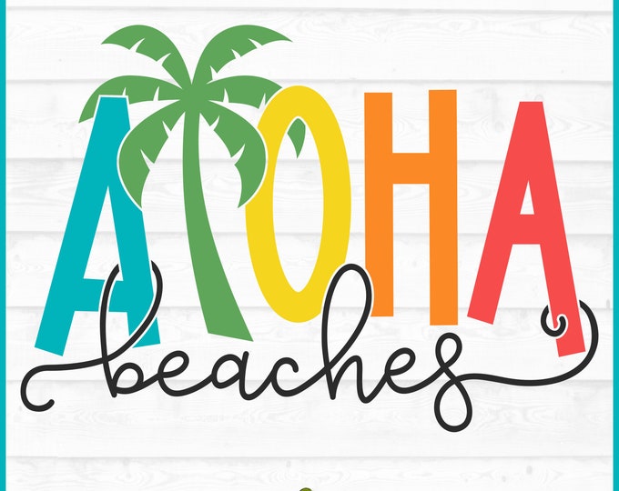 Mahalo SVG Beach Quote Beach Life Svg Aloha Hawaii Surf Palm Trees ...