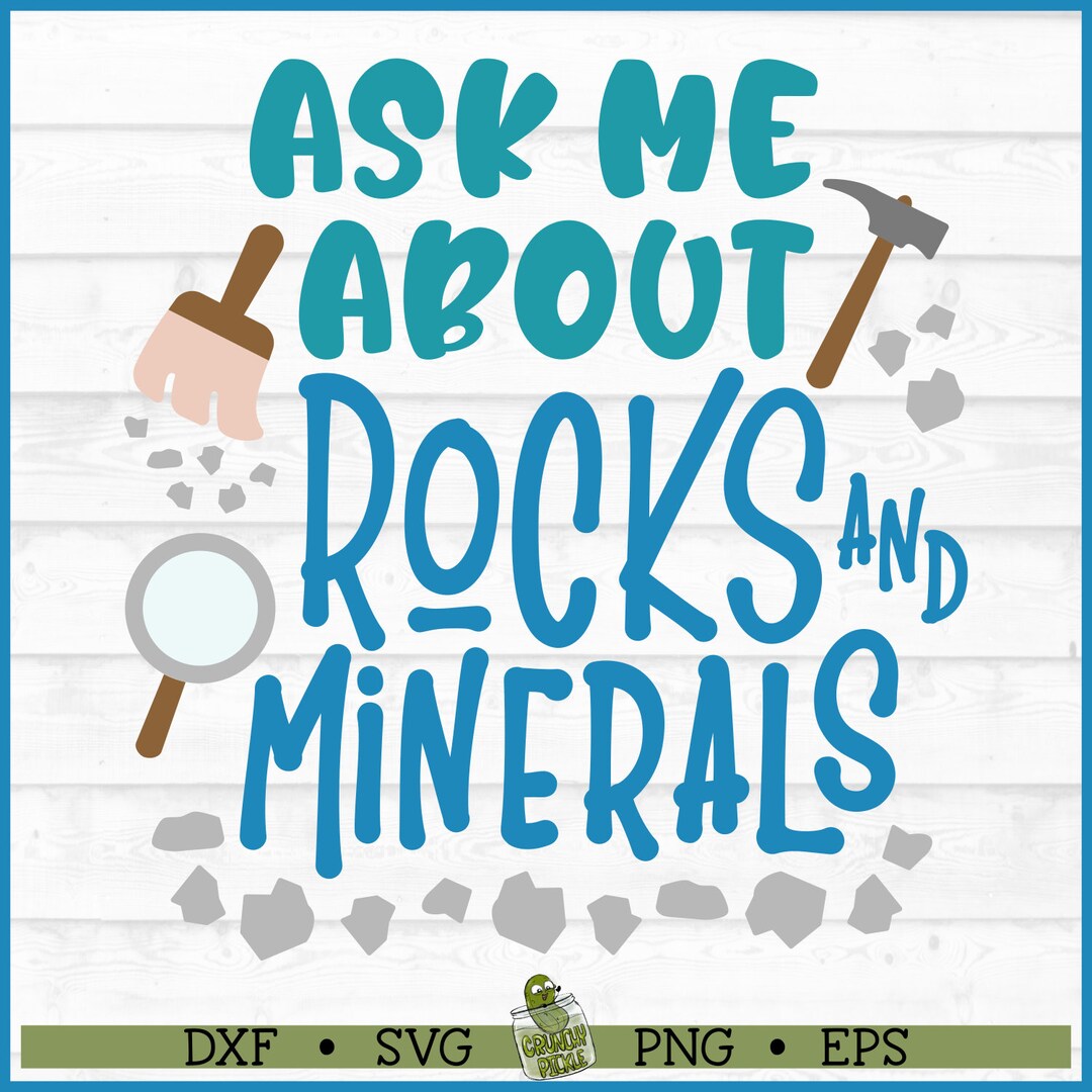 Ask Me About Rocks and Minerals SVG File, Dxf, Eps, Png, Rock Collector ...