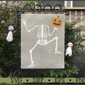 Headless Skeleton Pumpkin Head SVG File, Dxf, Eps, Png, Halloween Svg ...
