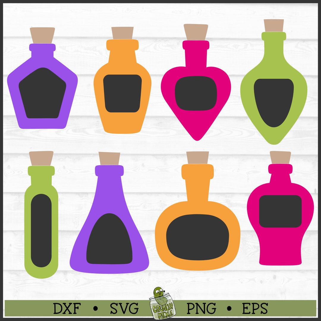 Potion Bottles SVG File Set 1, Png, Halloween Svg, Potion Svg, Bottle ...