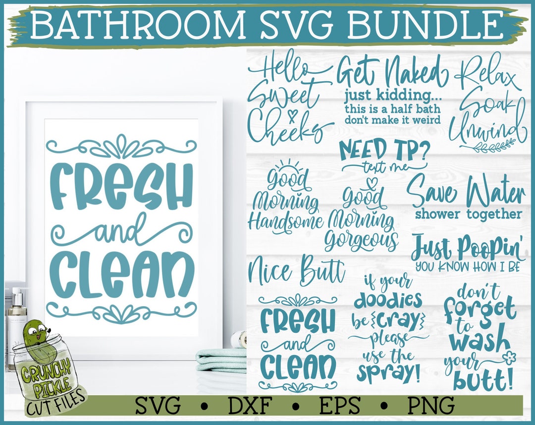 Bathroom SVG Bundle, Dxf, Eps, Png, Bathroom Svg, Toilet Paper Svg ...