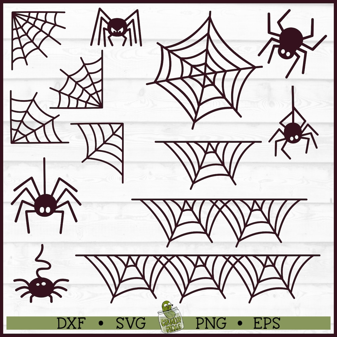 Spiders SVG File, Dxf, Eps, Png, Halloween Svg, Spiderweb Svg, Spider ...