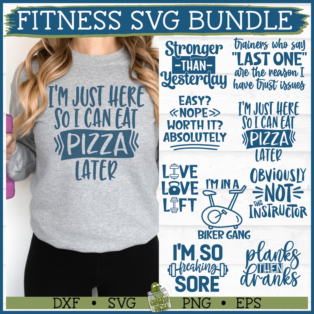 Fitness SVG Bundle, Dxf, Eps, Png, Workout Svg, Gym Svg, Pilates Svg ...