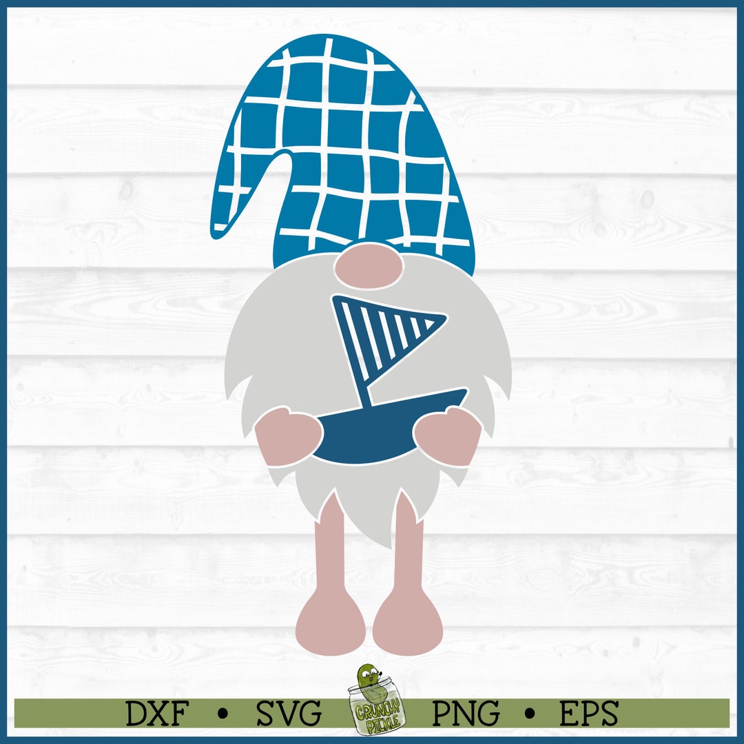 Nautical Gnome With Boat SVG File, Dxf, Eps, Png, Summer Gnome Svg ...