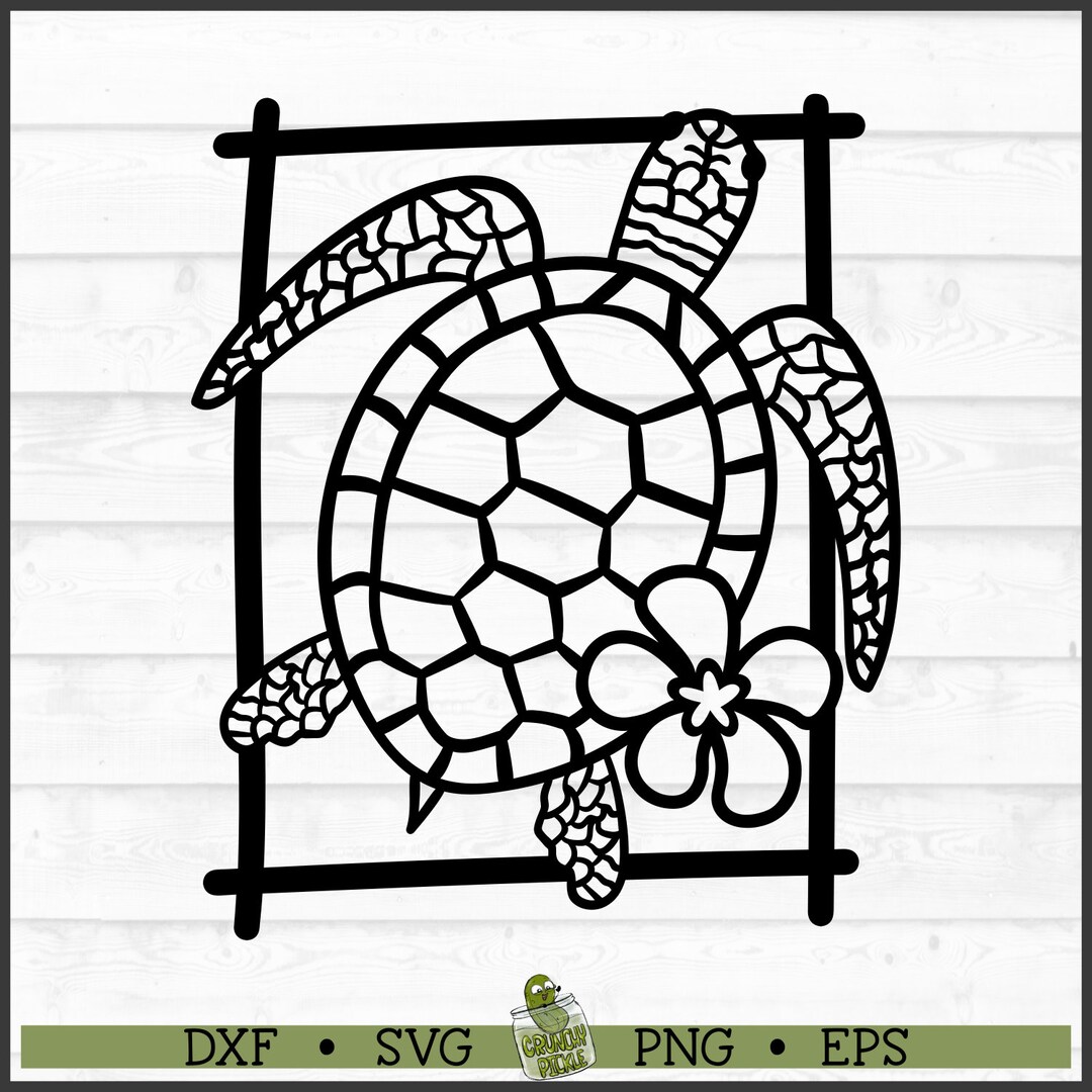 Beach Frame Vertical Sea Turtle SVG File, Dxf, Eps, Png, Beach Svg, Sea ...