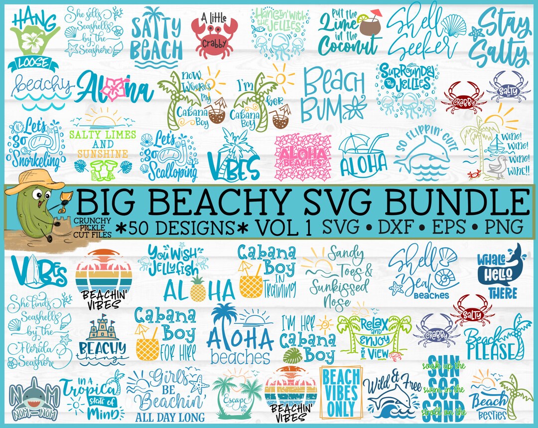 Big Beach SVG Bundle VOL 1, Dxf, Eps, Png, Beach Svg, Summer Svg Bundle ...