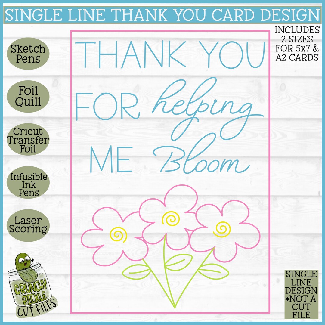 Single Line Thank You Card Svg, Single Line Svg, Sketch Svg, Foil Quill ...