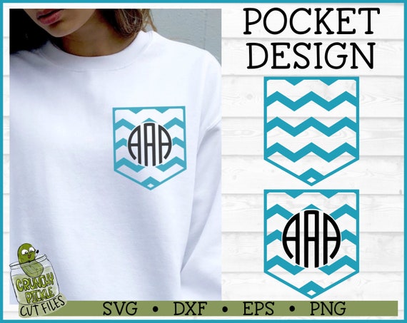 Chevron Monogram Pocket Design SVG File Dxf Eps Png Shirt | Etsy