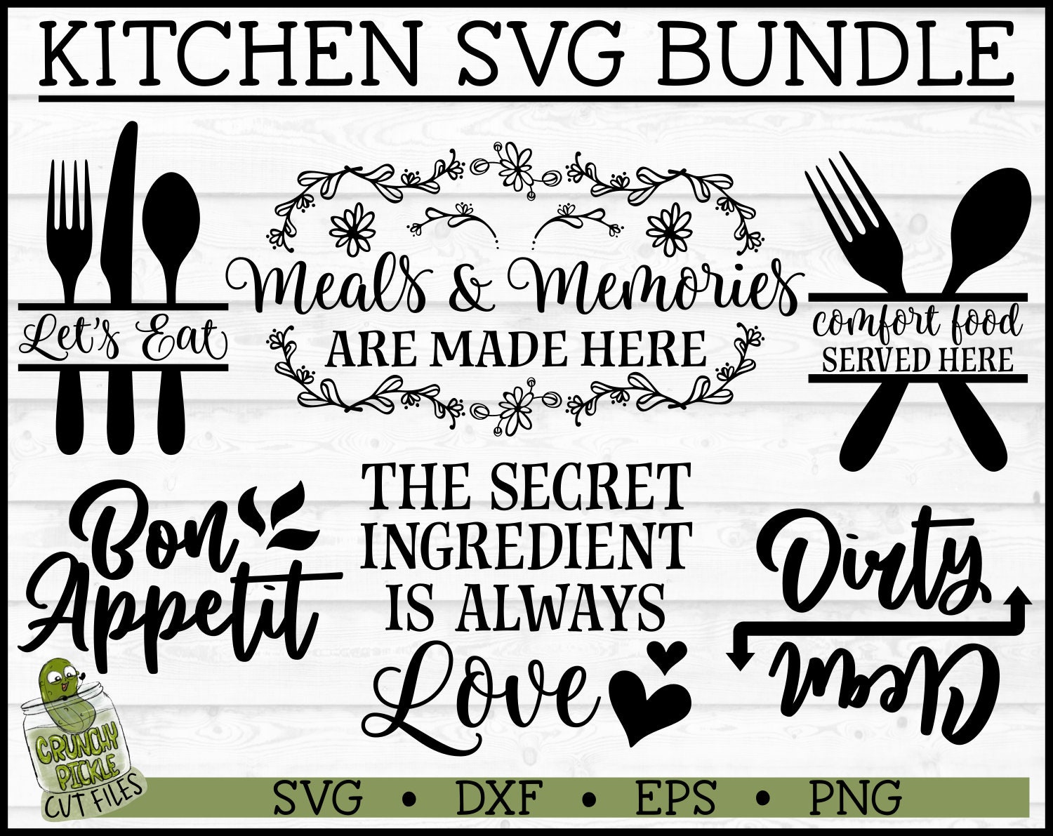 Kitchen Decor SVG Bundle Dxf Eps Png Silhouette Cameo - Etsy