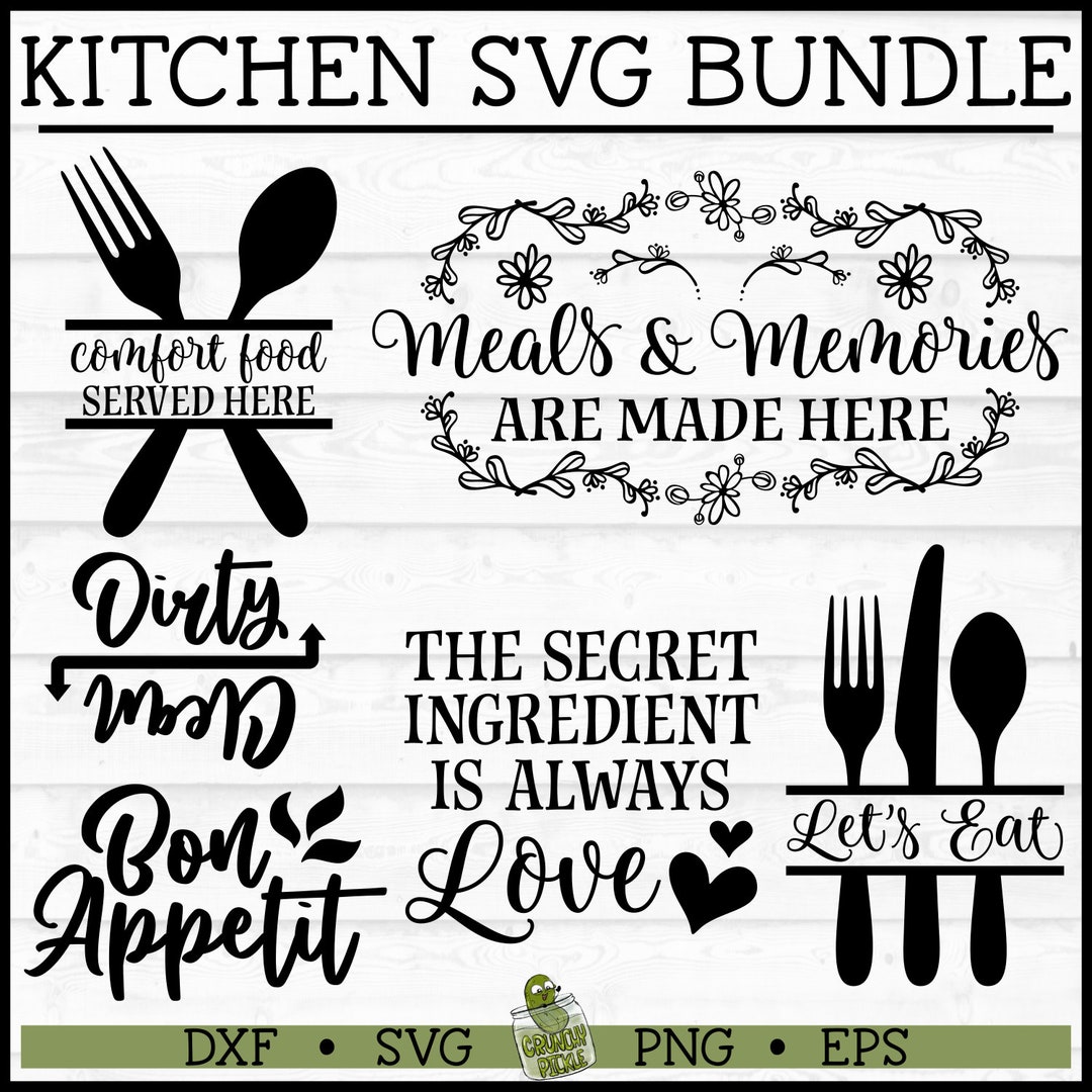 Kitchen Decor SVG Bundle, Dxf, Eps, Png, Kitchen Sayings Svg, Kitchen ...