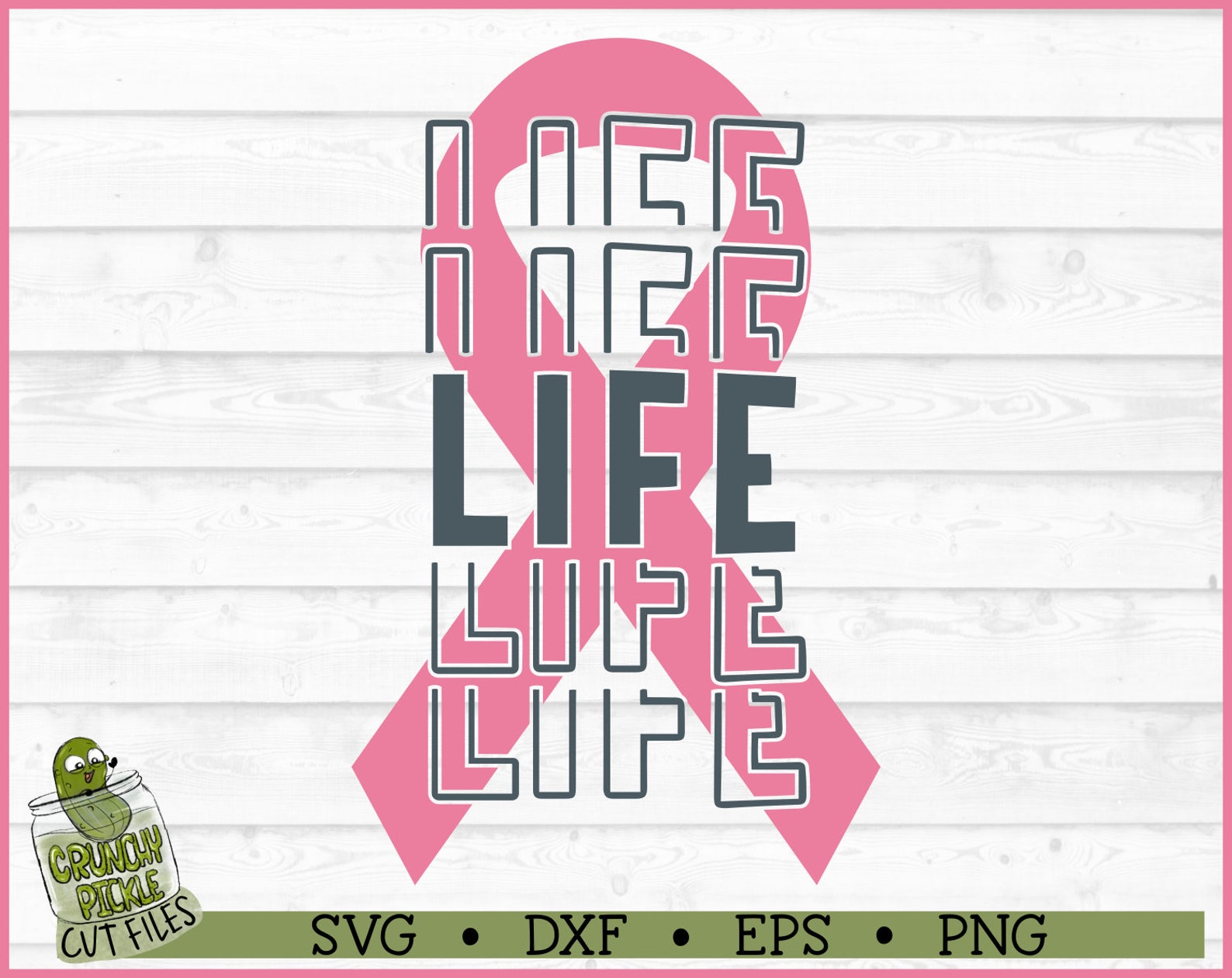 Breast Cancer Ribbon Life SVG File Dxf Eps Png Survivor - Etsy
