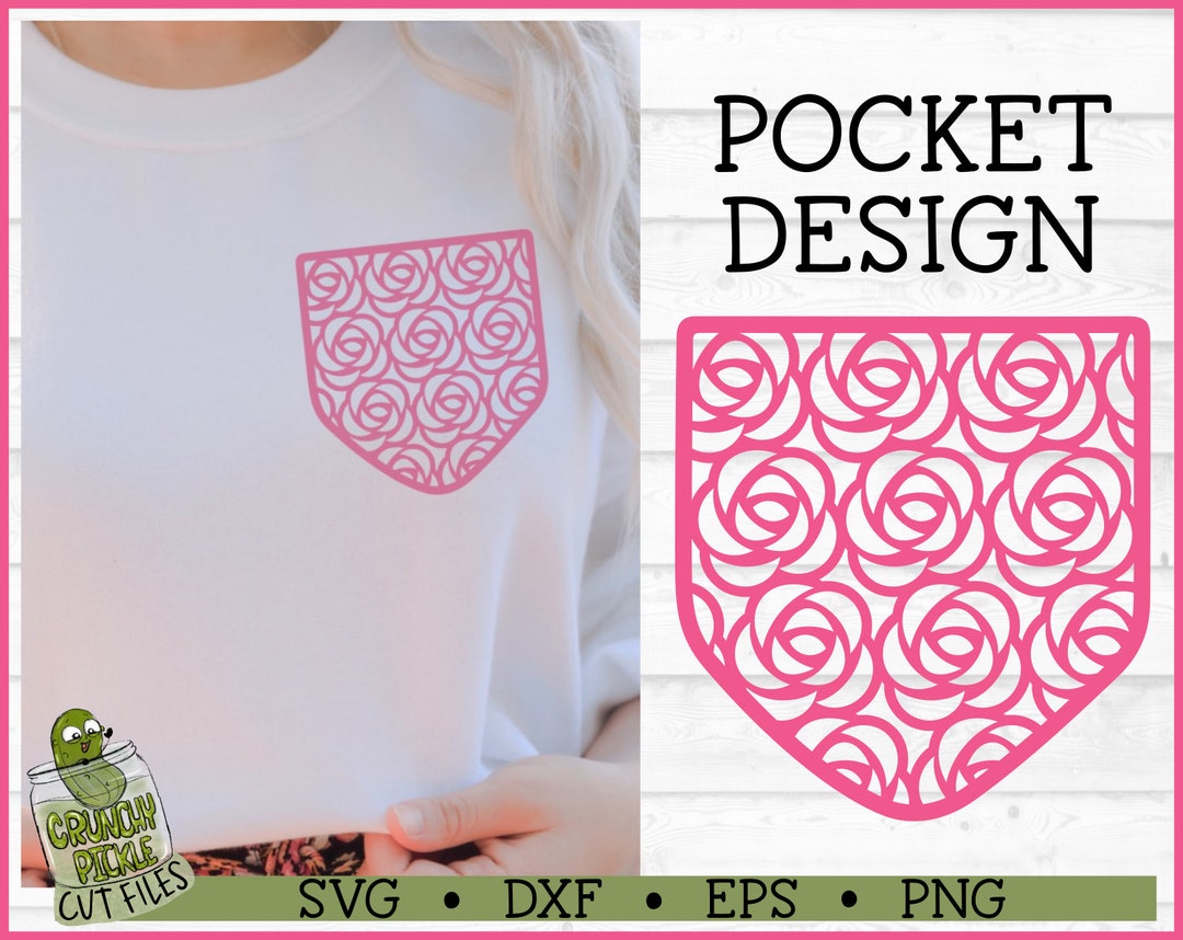 Roses Pocket Design SVG File Dxf Eps Png Shirt Pocket Svg - Etsy