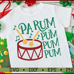 Pa Rum Pum Pum Pum Christmas SVG File, Dxf, Eps, Png, Christmas Drum ...