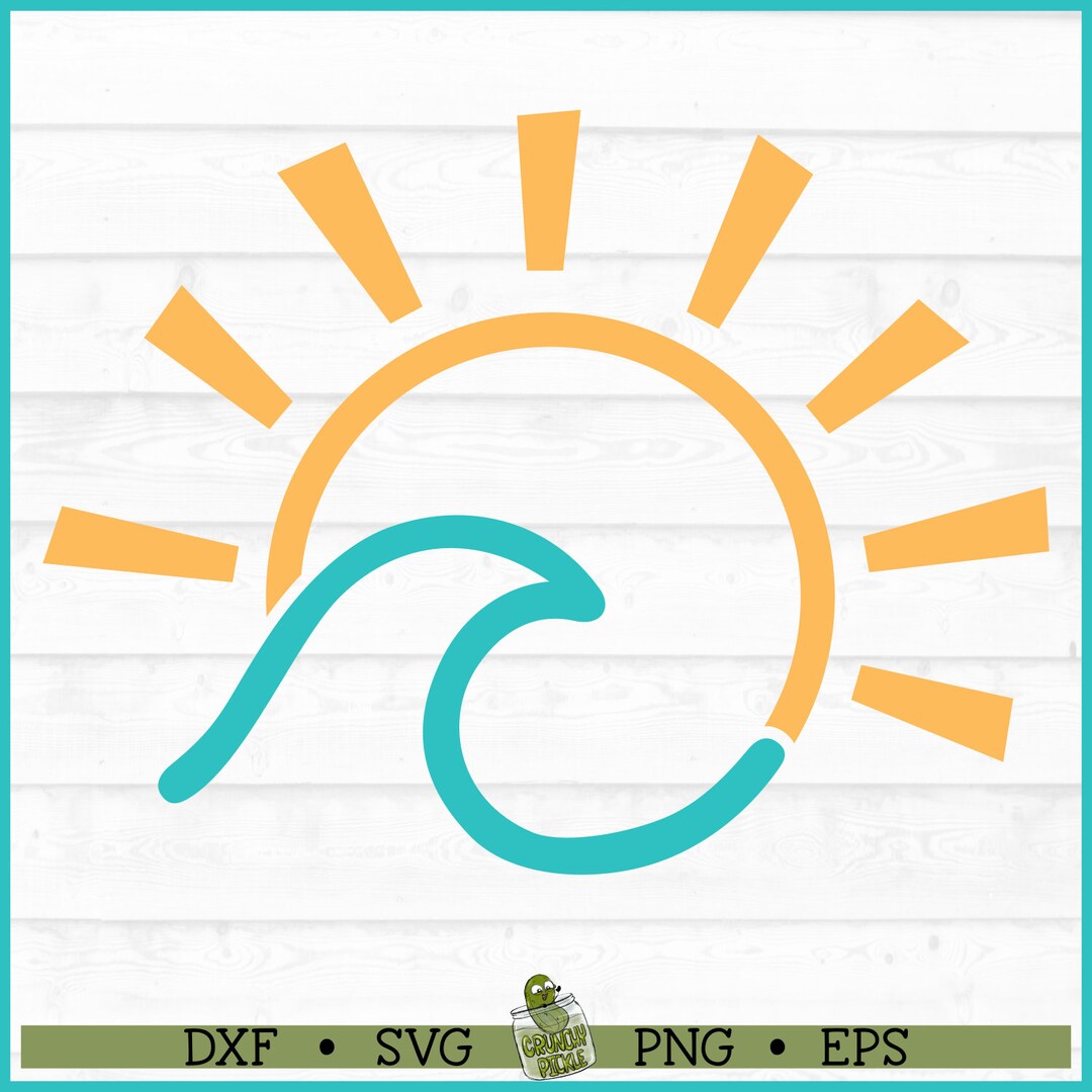 Sun Wave SVG File, Dxf, Eps, Png, Beach Svg, Summer Svg, Sun Svg, Pool ...