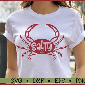 Salty AF Crab SVG File, Dxf, Eps, Png, Summer Svg, Crab Svg, Beach Svg ...