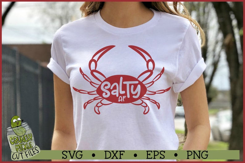 Salty AF Crab SVG File, Dxf, Eps, Png, Summer Svg, Crab Svg, Beach Svg ...