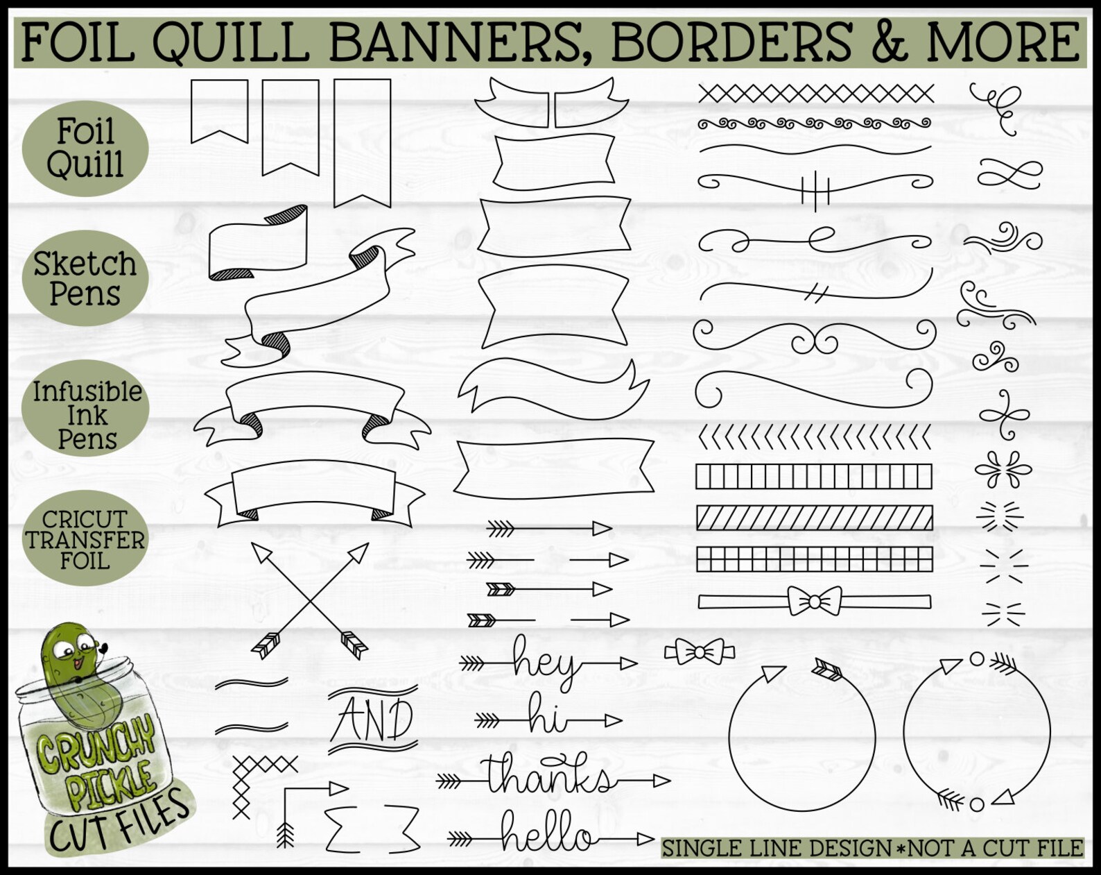 Foil Quill Banners Borders & More SVG Single Line Svg - Etsy