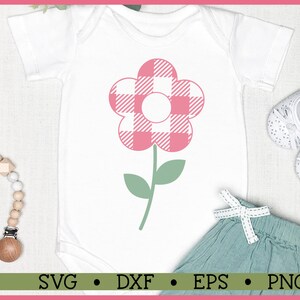 Plaid and Grunge Flower SVG File, Dxf, Eps, Png, Distressed Svg, Spring ...