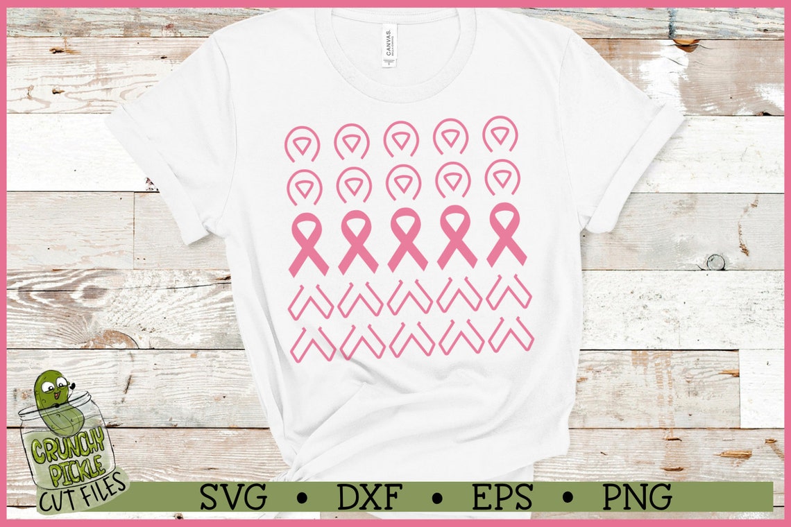 Breast Cancer Ribbon Repeating SVG File Dxf Eps Png - Etsy