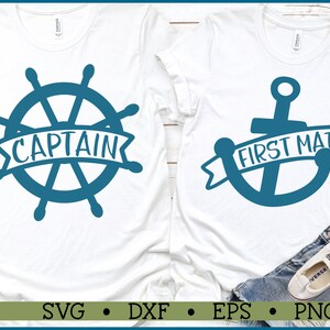 Captain and First Mate SVG, Dxf, Eps, Png, Beach Svg, Summer Svg, Lake ...