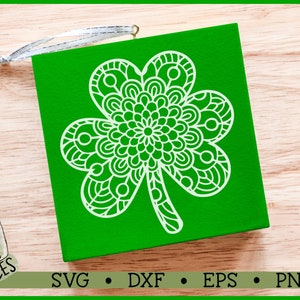 Mandala Clover Svg File, Dxf, Eps, Png, St. Patrick's Day Svg, Mandala ...