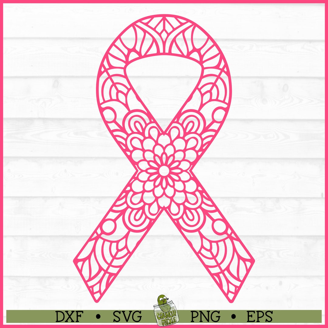 Mandala Breast Cancer Ribbon SVG File, Png, Cancer Survivor Svg ...
