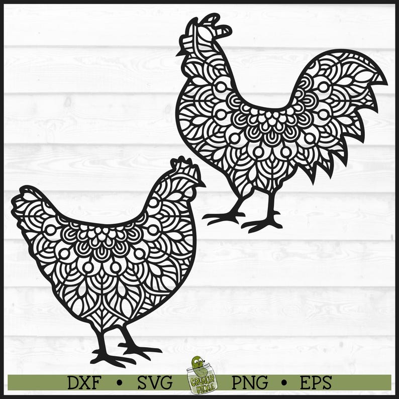 Mandala Chicken and Rooster SVG File, Png, Mandala Svg, Chicken Svg ...