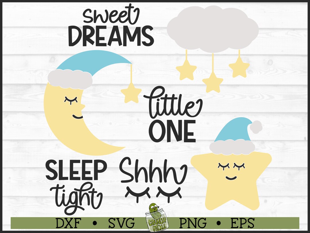 Sleepy Baby SVG File Bundle, Dxf, Eps, Png, Sleep Svg, Nursery Decor ...
