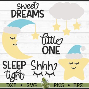 Sleepy Baby SVG File Bundle, Dxf, Eps, Png, Sleep Svg, Nursery Decor ...