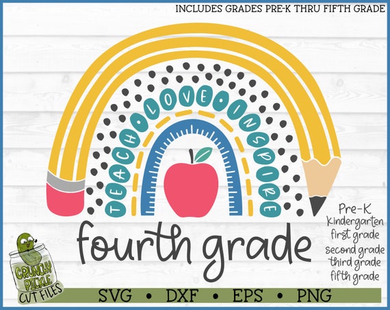 Boho Rainbow Teacher SVG Dxf Eps Png School Svg Back to - Etsy