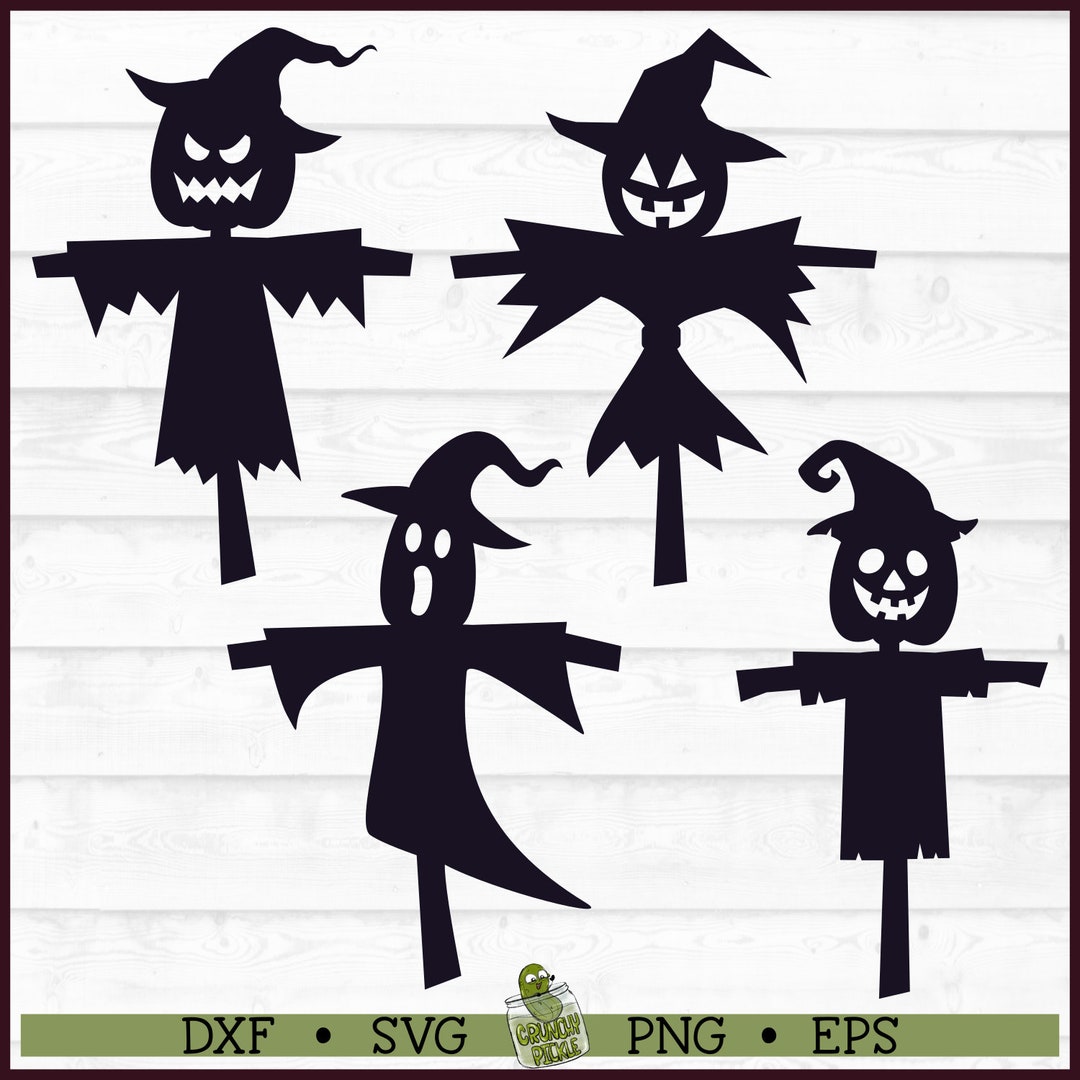 Spooky Scarecrows SVG File, Dxf, Eps, Png, Halloween Svg, Scarecrow Svg ...