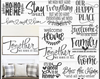 Home SVG Bundle, Dxf, Eps, Png, Home Sign Svg Bundle, Home Quotes Svg ...