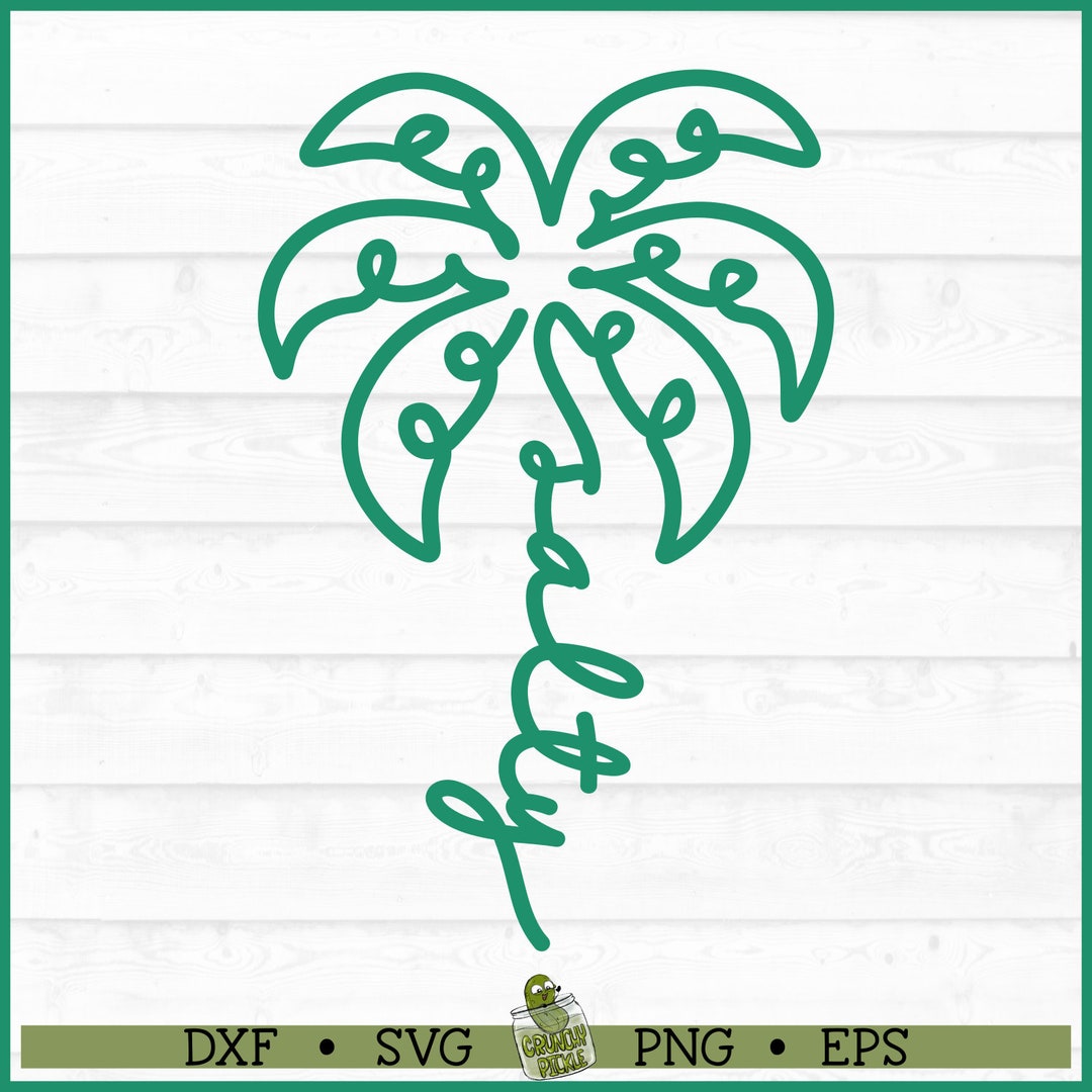 Salty Palm Tree Scribble SVG File, Dxf, Eps, Png, Beach Svg, Palm Tree ...