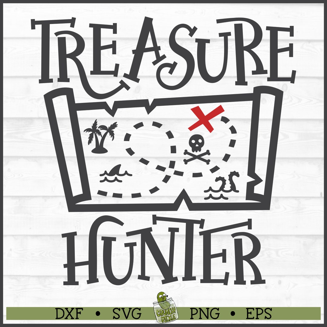 Treasure Hunter Pirate Map SVG File, Dxf, Eps, Png, Pirate Svg ...