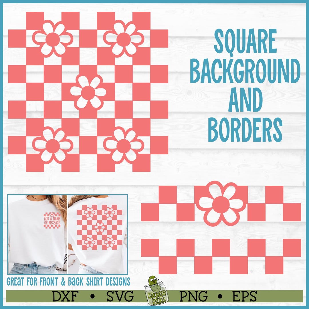 Flower Checkerboard 2 SVG Files, Eps, Png, Retro Svg, Hippie Svg, Boho ...
