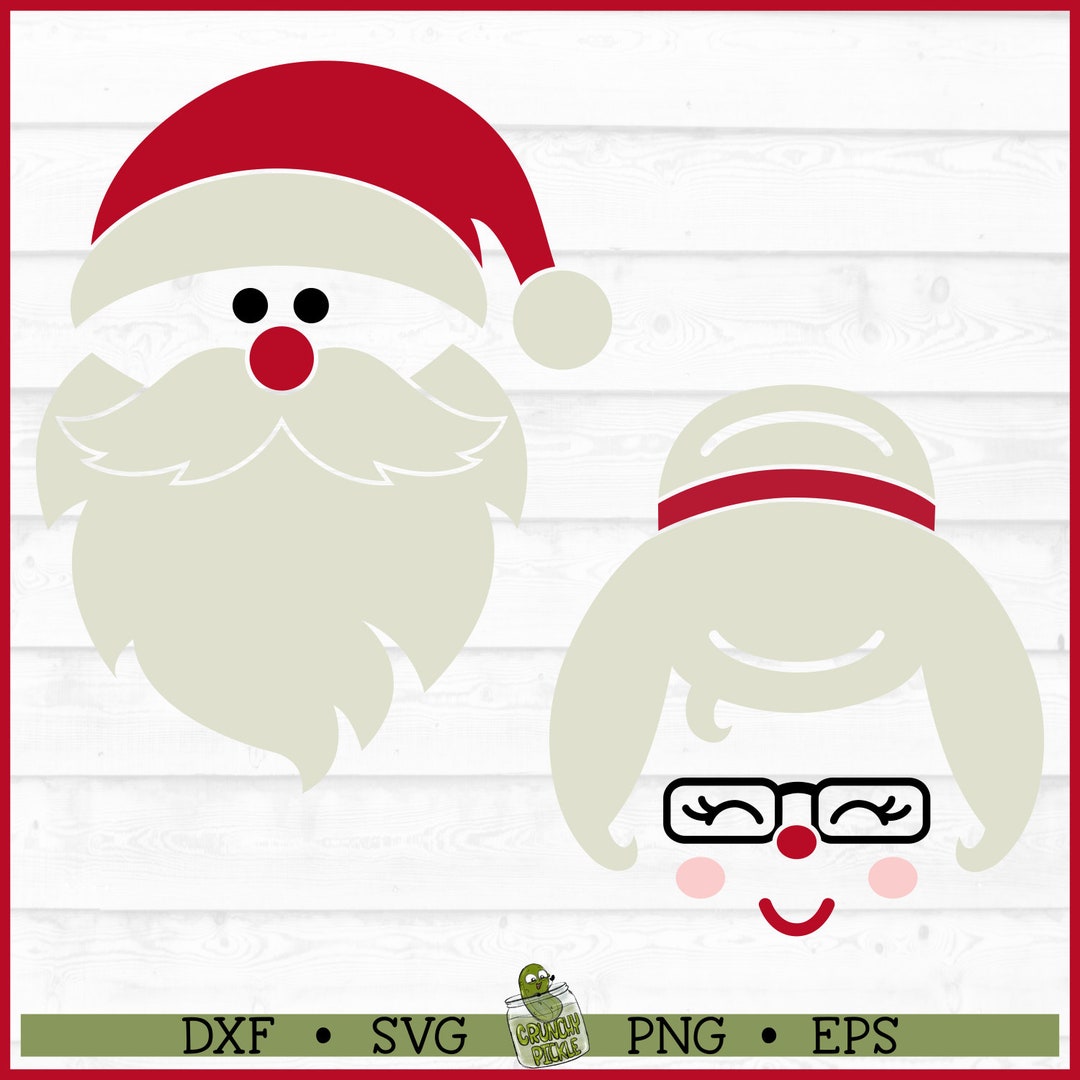 Santa and Mrs. Claus Faces SVG: Christmas Cut File (digital Download ...