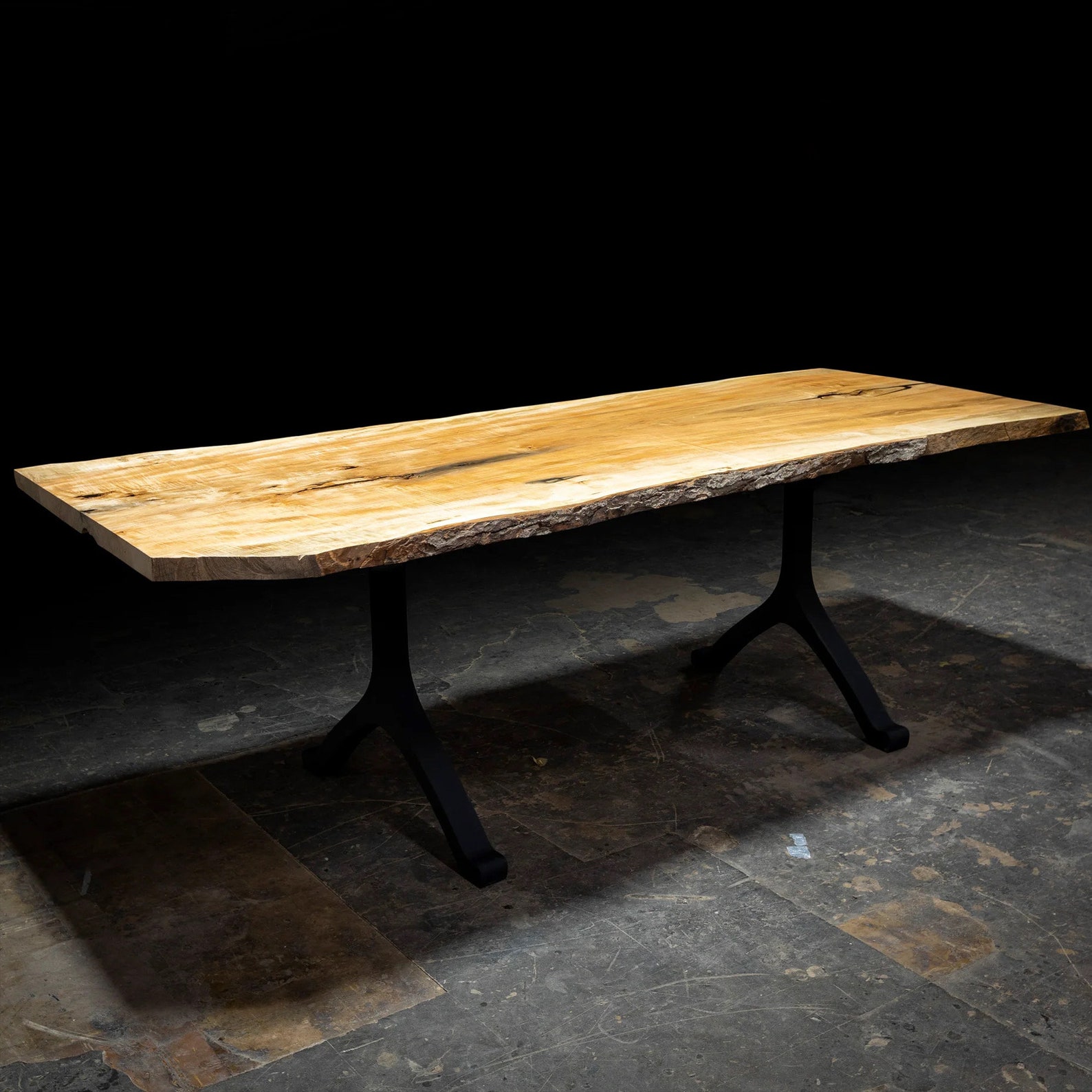 Handmade Solid Maple Live Edge Dining Table, Reclaimed Wood Slab - Etsy