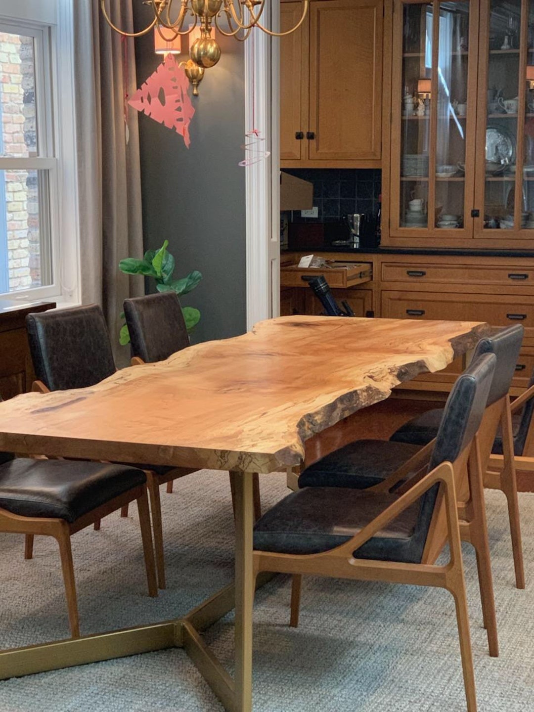 Live Edge Dining Table Spalted Maple Single Slab - Etsy