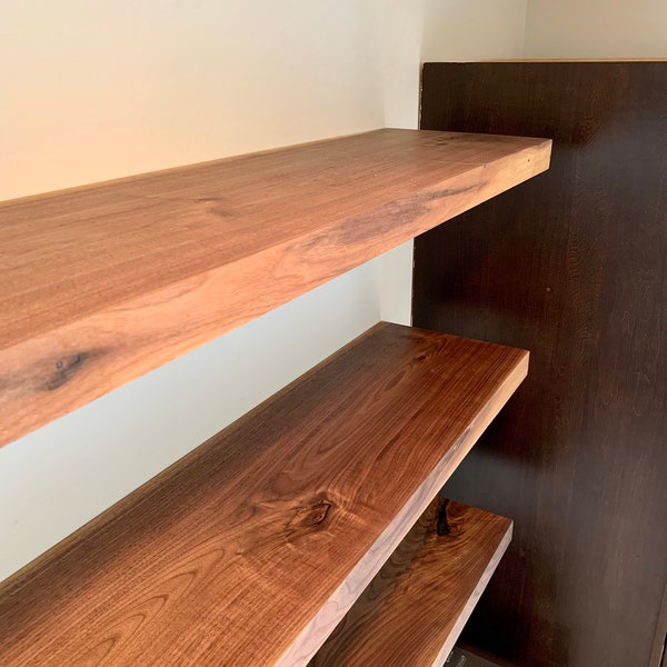 Walnut Floating Shelf 2 Thick - Etsy