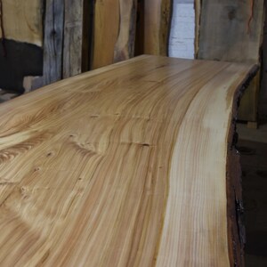 Live Edge Dining Table Elm Single Slab - Etsy