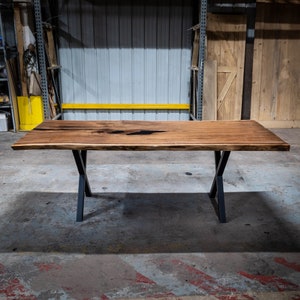 Live Edge Dining Table With X Shaped Metal Legs - Etsy