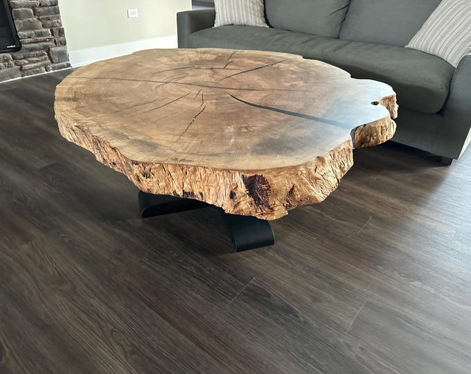 Round Coffee Table, Slab Coffee Table, Wood Slice Coffee Table, Live ...