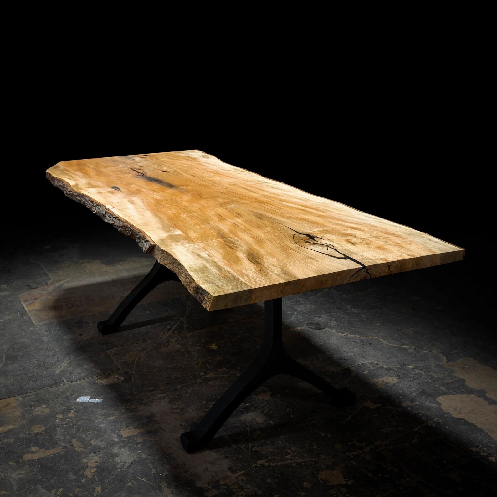 Handmade Solid Maple Live Edge Dining Table, Reclaimed Wood Slab - Etsy