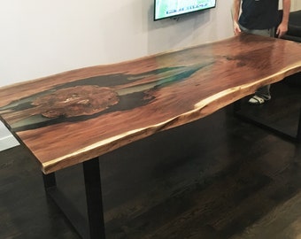Black Walnut Book Matched Table - Etsy