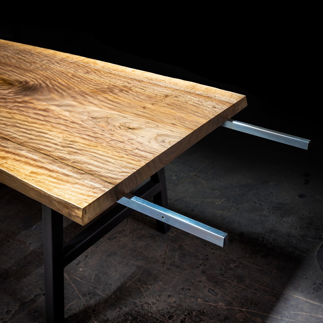 Expandable Dining Kitchen Table, Live Edge Expandable Extendable Table ...