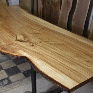 Live Edge Dining Table Elm Single Slab - Etsy