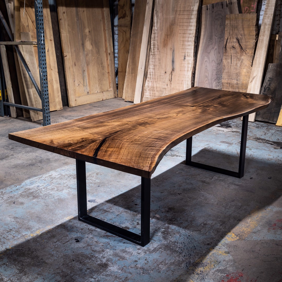 Black Walnut Live Edge Dining Table, Dining Table, Custom Kitchen ...