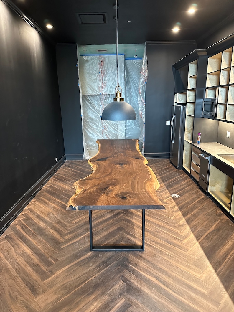 Single Slab Black Walnut Live Edge Dining Table Etsy