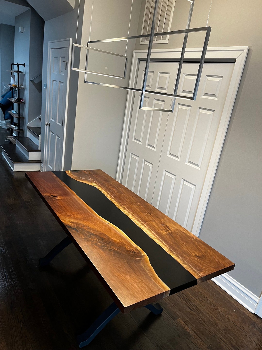 Black Walnut Epoxy River Dining Table - Etsy